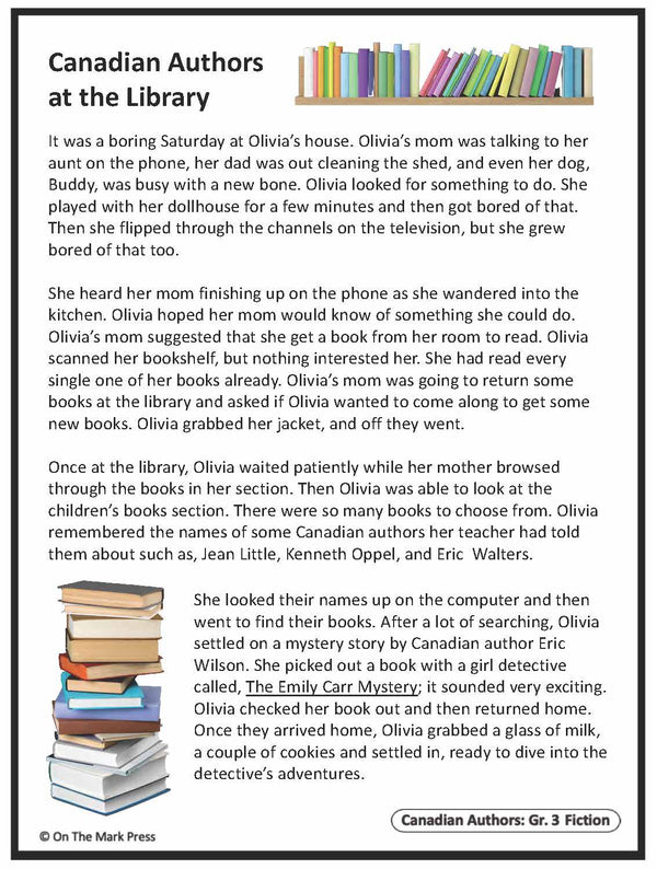 Canadian Authors At The Library: A Social Studies Reading Lesson Gr. 3