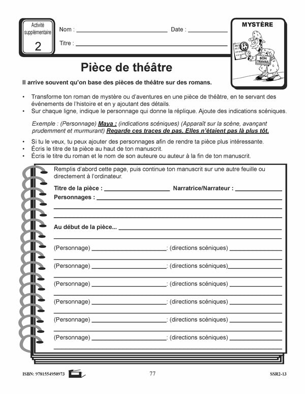 La littéracie par le mystère et l'aventure: Activités créatives supplé