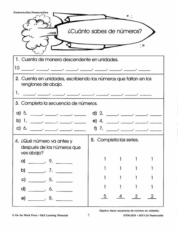 Spanish/English Grades 1-3 Math Workbook Bundle