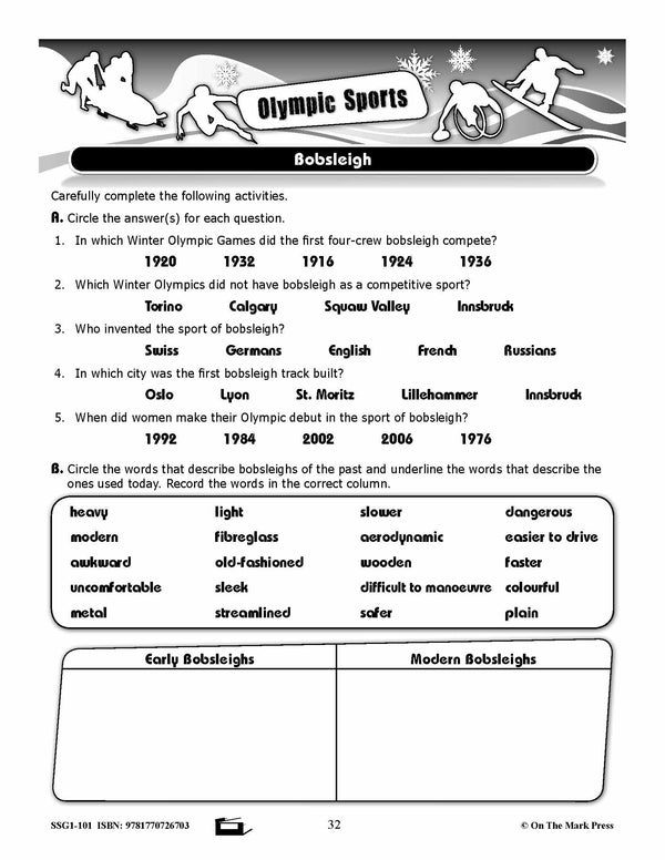 Bobsleigh Gr. 4-8 Lesson