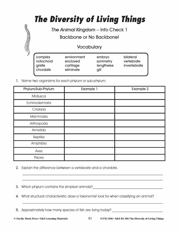 Backbone or No Backbone Lesson Plan Grades 4-6