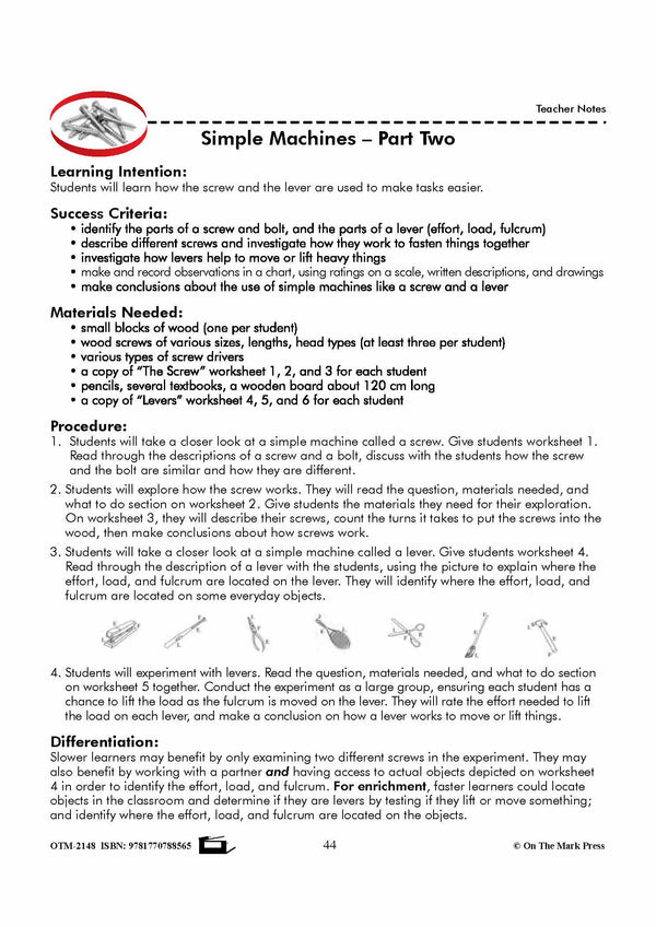 Simple Machines Three Lesson Bundle! Grade 5
