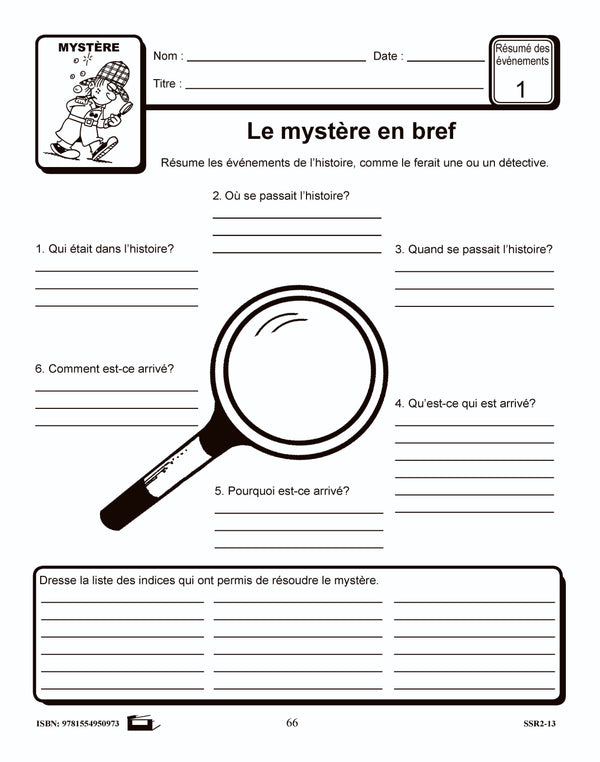 La littéracie par le mystère et l'aventure : Activités de résumé des é
