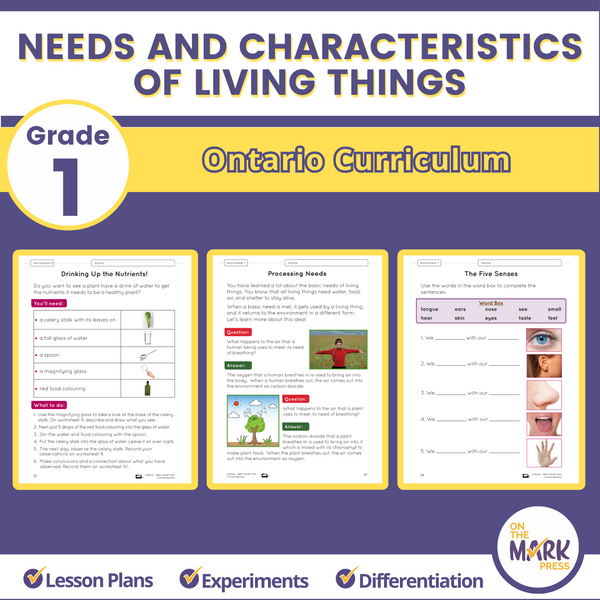 Life Systems Needs and Characteristics of Living Things Ontario Grade