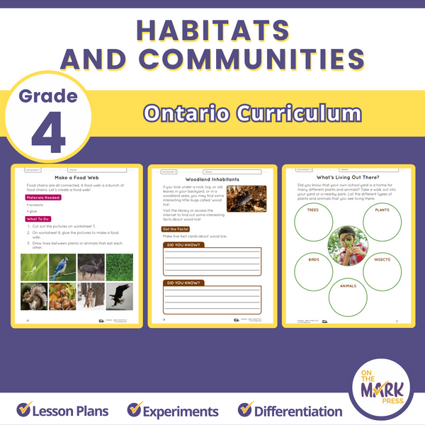Life Systems Habitats and Communities Ontario Grade 4 Curriculum