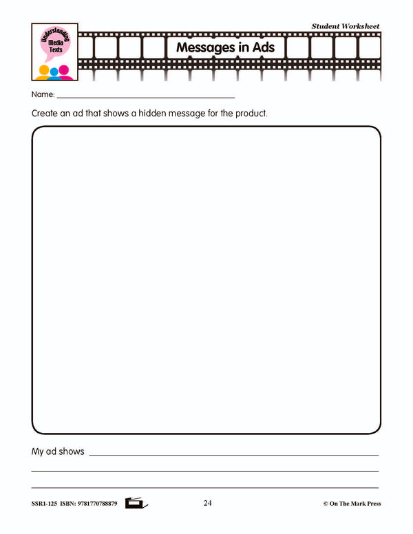 Interpreting Media Messages Gr. K-1 Lesson and Worksheets