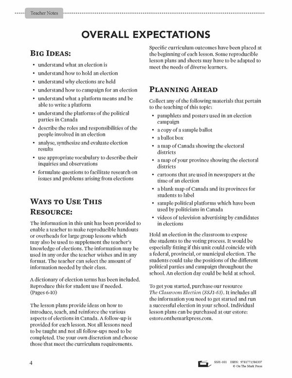 Introduction To Elections Interest Level Grades 4-8, Reading Level Gra