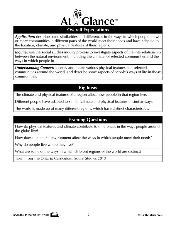 Global Communities Grade 2 Ontario Social Studies Curriculum