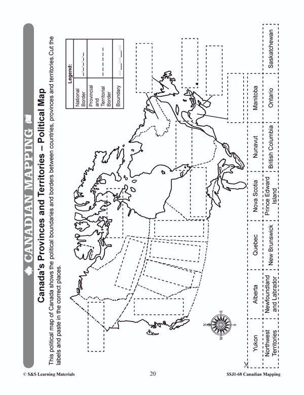 Locating Canada & Mapping Skills Worksheets Grades 4-5