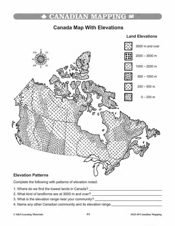 Geographic & Physical Regions in Canada Worksheets Grades 5-6