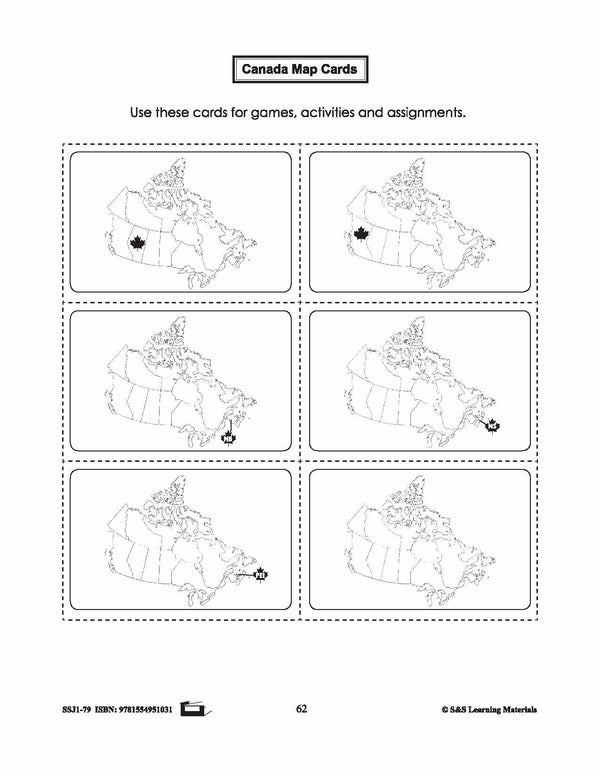 Canada Map Card Game Gr. 1-3