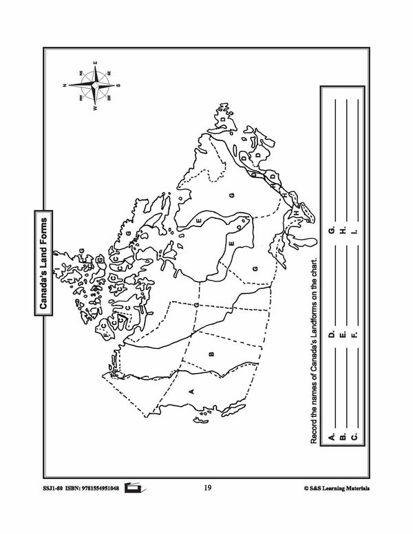 Maps of Canada's Landforms, Regions & Resources Grades 4-8