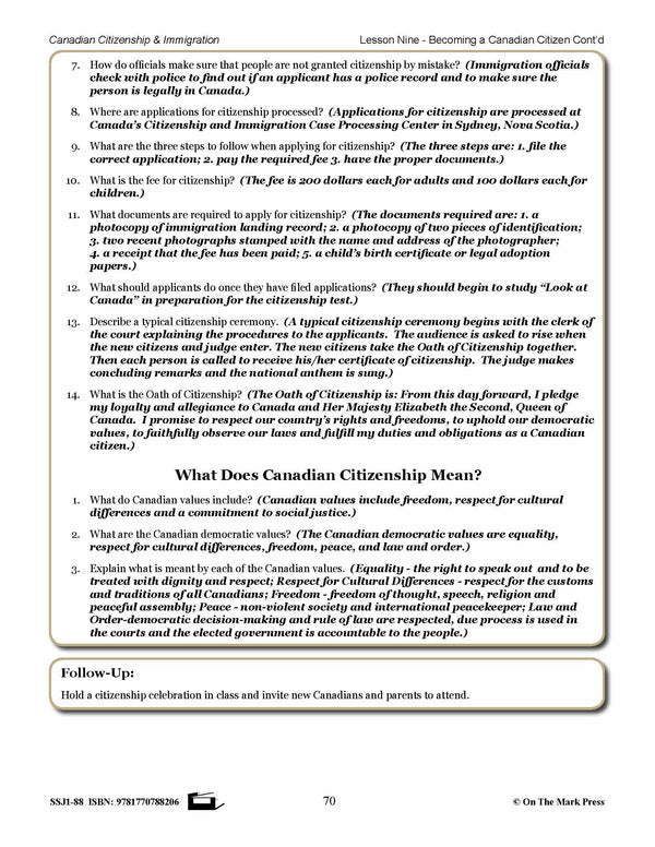 Becomming A Canadian Citizen Gr. 4-8