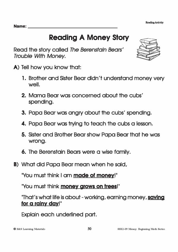 Canadian Money: Stories & Follow-Up Activities Grades 1-3