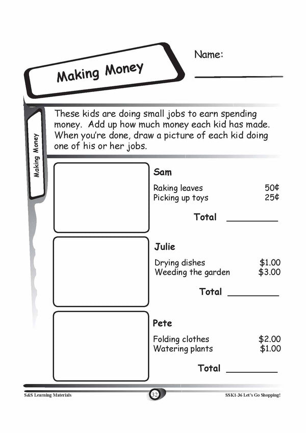 Canadian Money: Making Money Grades K-3 Worksheets