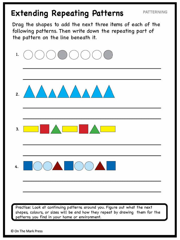 Canadian Patterning Lesson Plans & Activities Grade 1