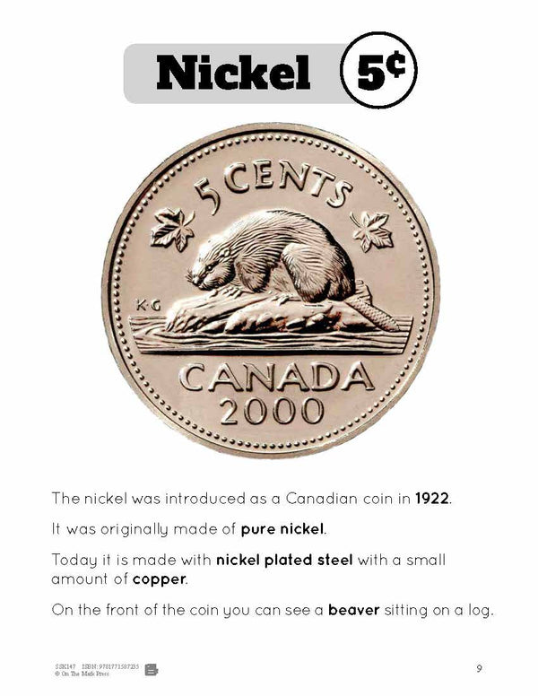 Canadian Money Coin Information Sheets Grades 1-3