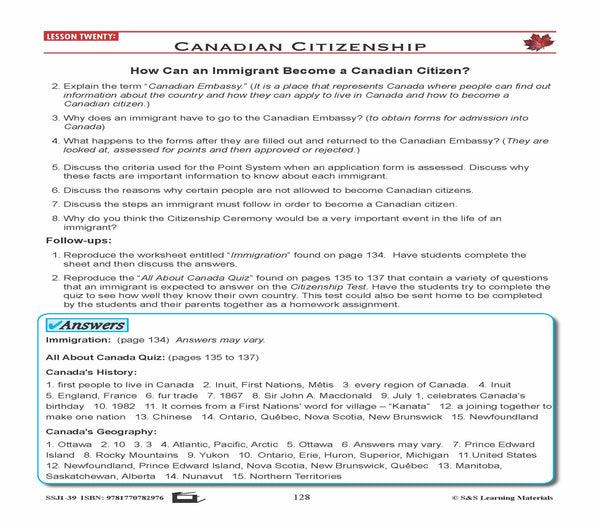Canadian Government Lessons: Canadian Citizenship Grades 5+