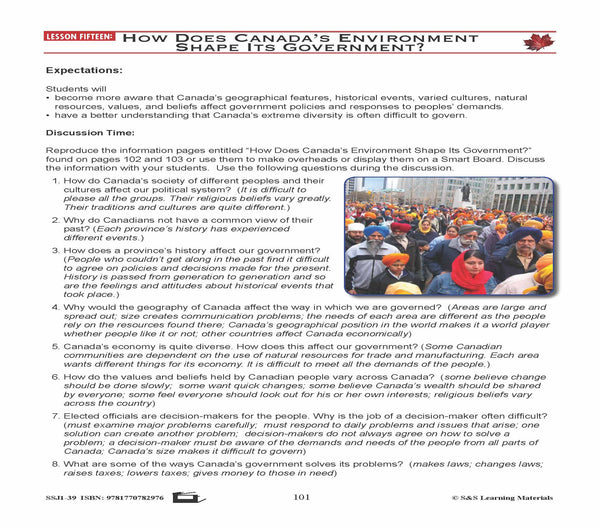 Canadian Government Lesson: How Does Canada's Environment Shape Its Go