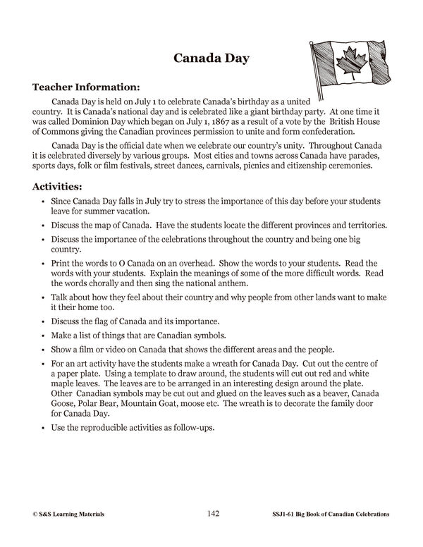 Canada Day Activity Gr. 1-3