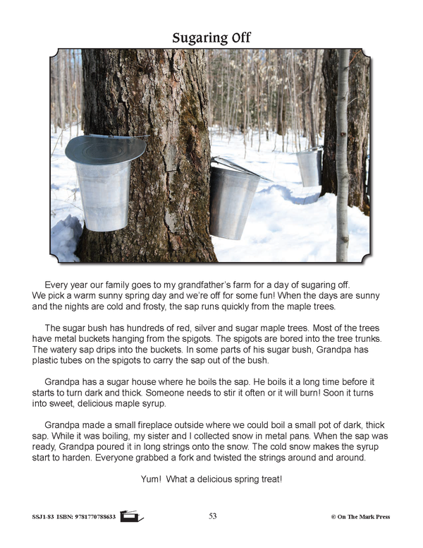 Sugaring Off - A Maple Syrup Reading Lesson Gr. 3 (sequential order/re