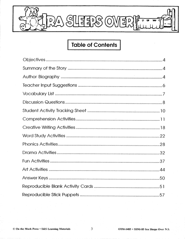 IRA Sleeps Over Lit Link/Novel Study Grades 1-3