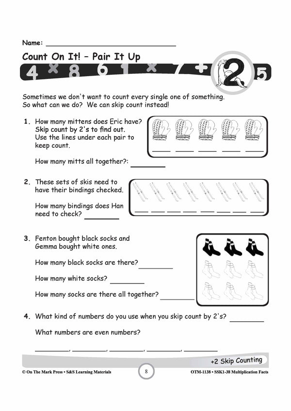 Multiplication Skip Counting Worksheets Grades 3-5