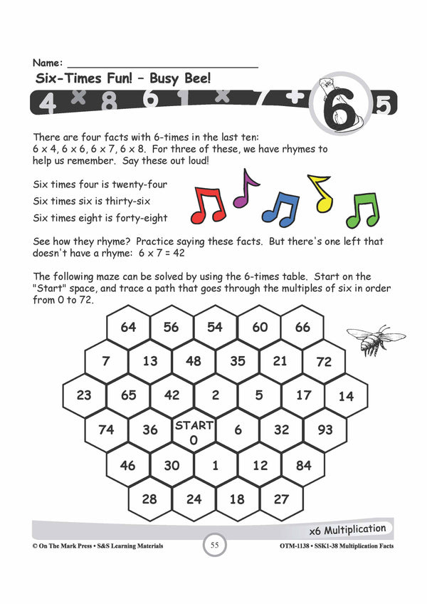 Multiplication Facts: 6,7 & 8 Worksheets Grades 3-5