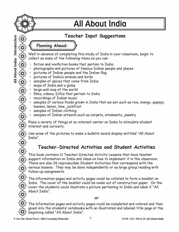 India's Culture Grades 3-5 Lesson Plan