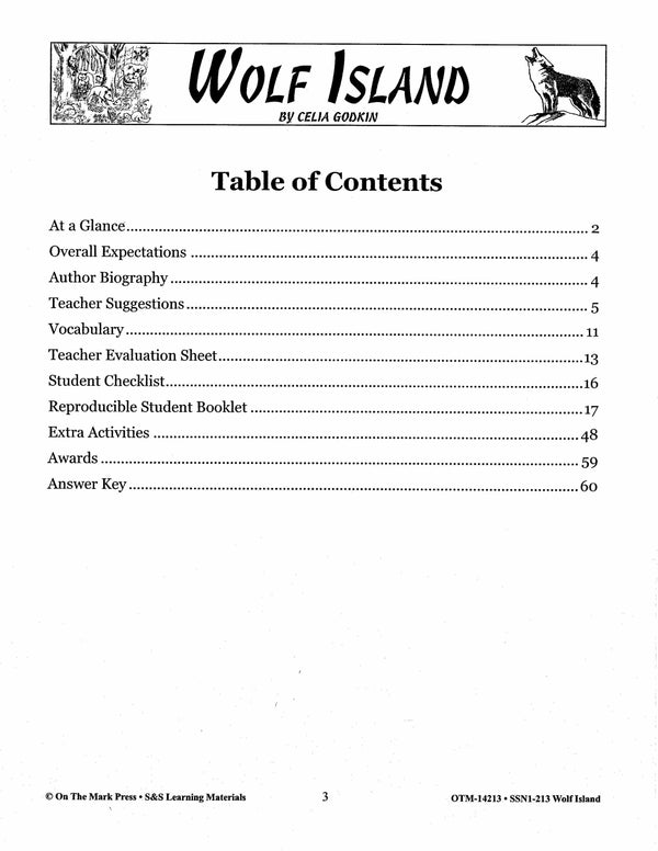 Wolf Island, by Celia Godkin Lit Link Grades 1-3