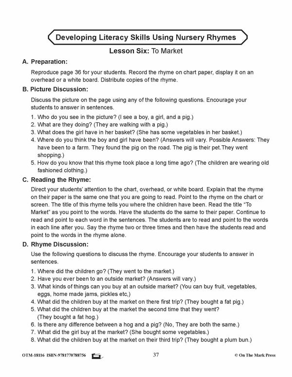 To Market Reading Lesson Plan Gr. 1-3 Aligned To Common Core