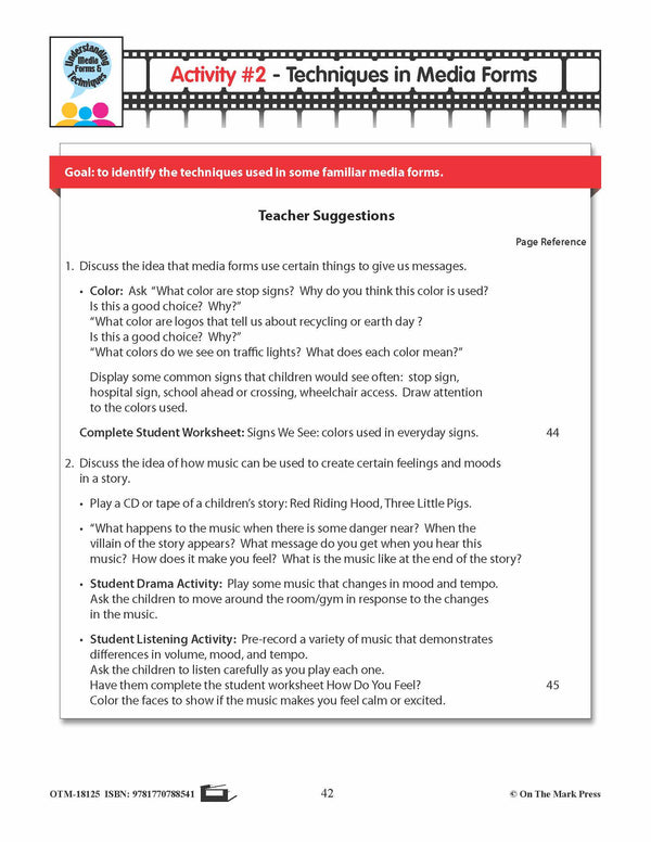 Techniques in Media Form Lesson Plan - Grades K-1 Aligned to Common Co
