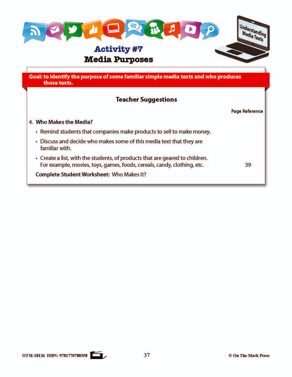 Media Purposes Lesson Plan Grades 2-3 - Aligned to Common Core