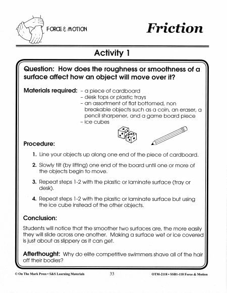 Friction Activities Grades 1-3