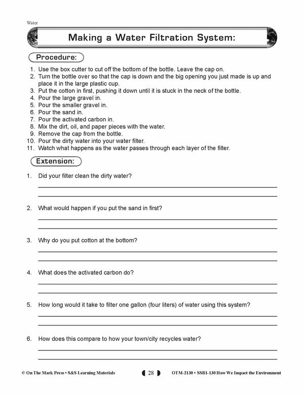 Local Water Treatment Lesson Plan (environment) Grades 5-8