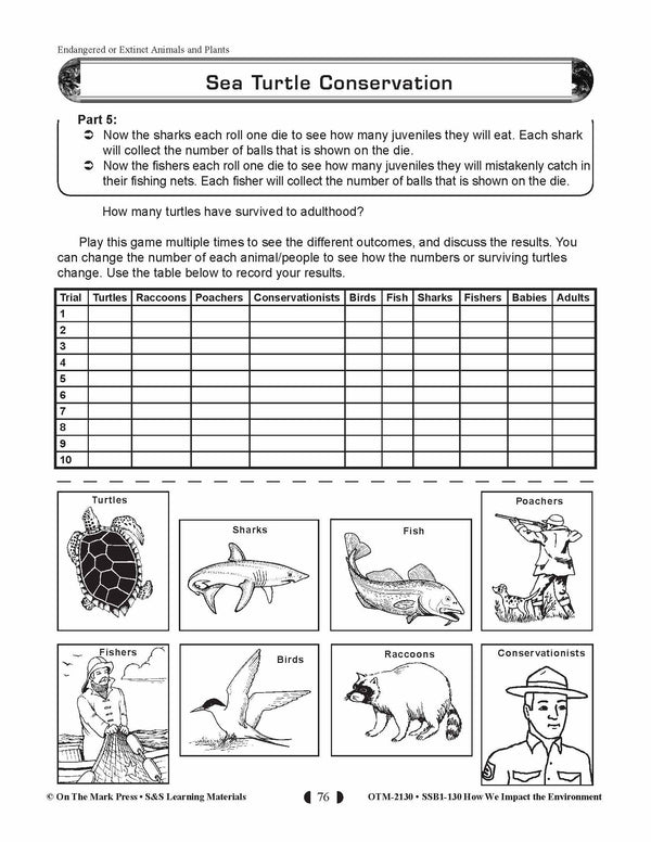 Sea Turtle Conservation (ecosystems) Lesson Gr. 5-8