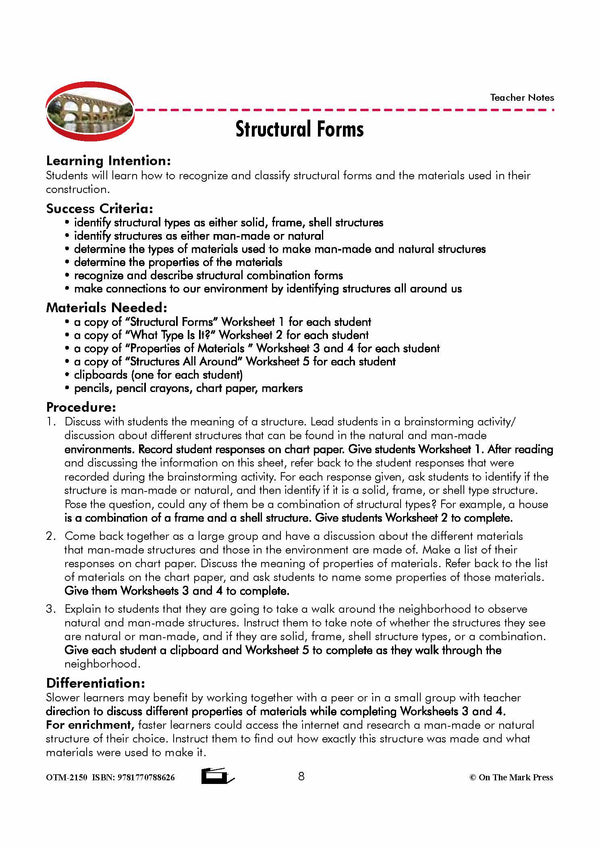 Structural Forms Grade 7 Lesson with Experiments