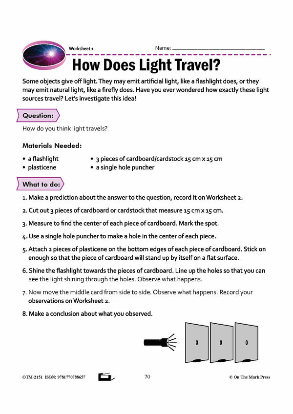 Behavior of Light Grade 8 Lesson with Experiments