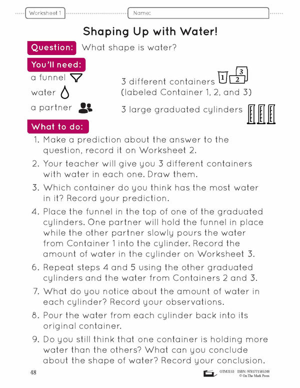 Water Facts Lesson Plan Grade 2