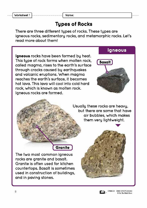 Rock Types Lesson Plan Grade 4
