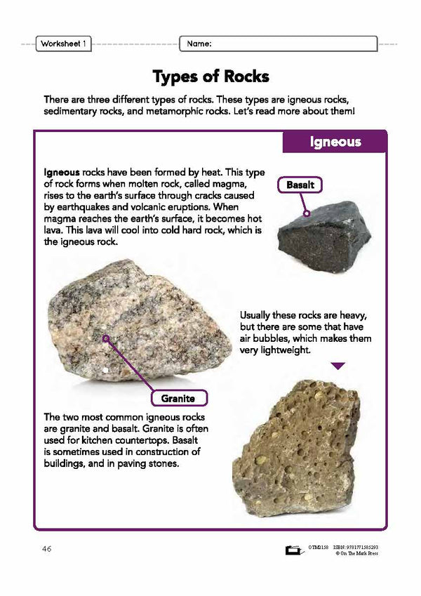 Rock Types Grade 7 Lesson Plan