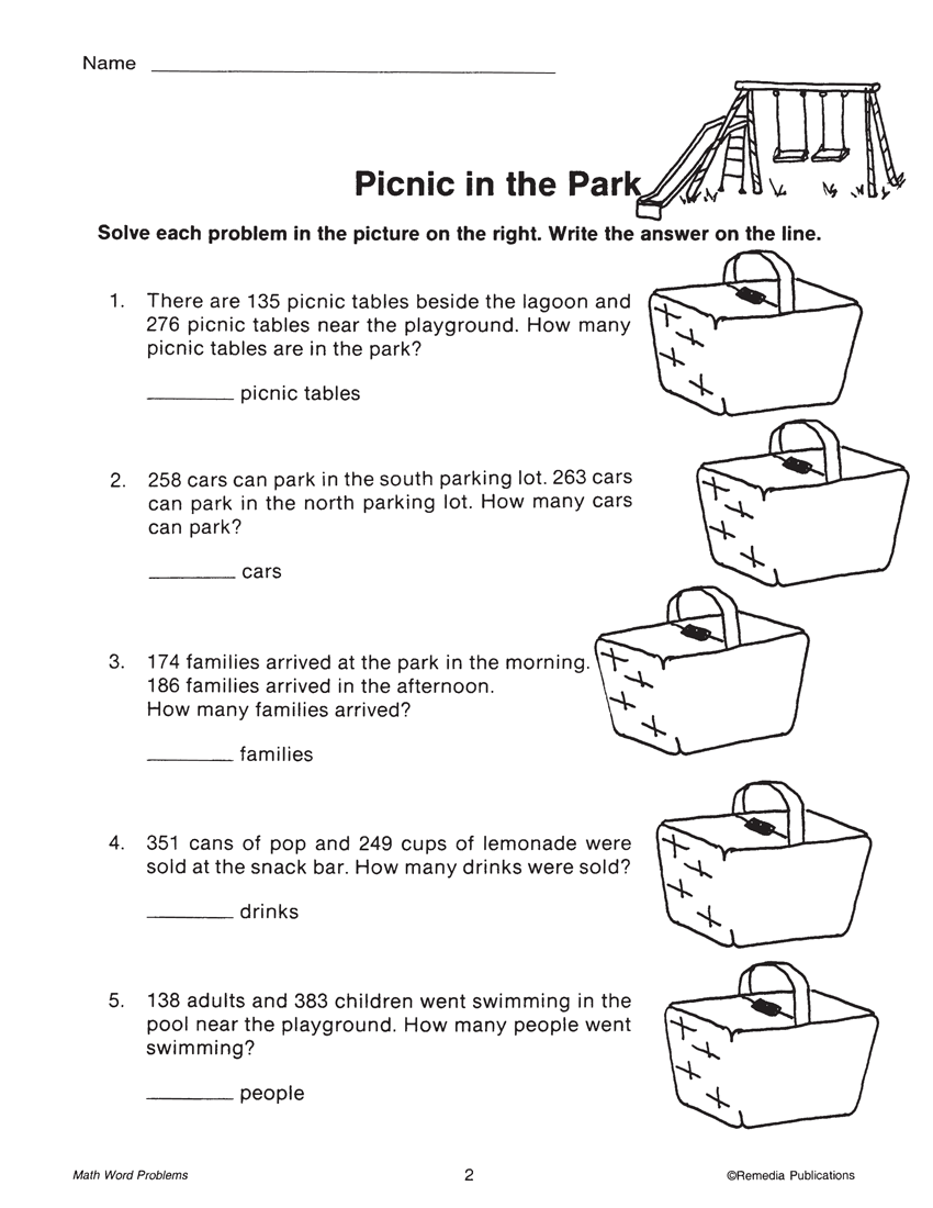 Math Problems For Kids 4th Grade