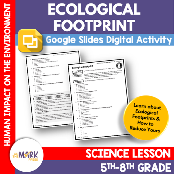 Ecological Footprint Google Slide & Printable Lesson Grades 5-8 Distan