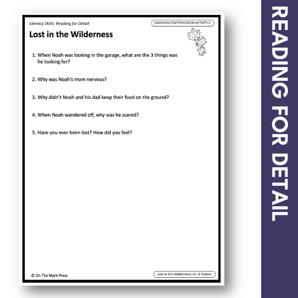 Lost in the Wilderness - A Social Studies Reading Comprehension Google