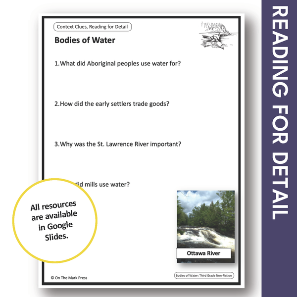 Bodies of Water - A Social Studies Reading Google Slides & Printables