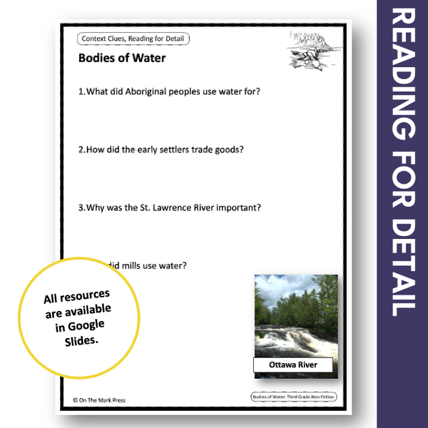 Canada's Lakes & Rivers: A Social Studies/Reading Comp. Google Slides