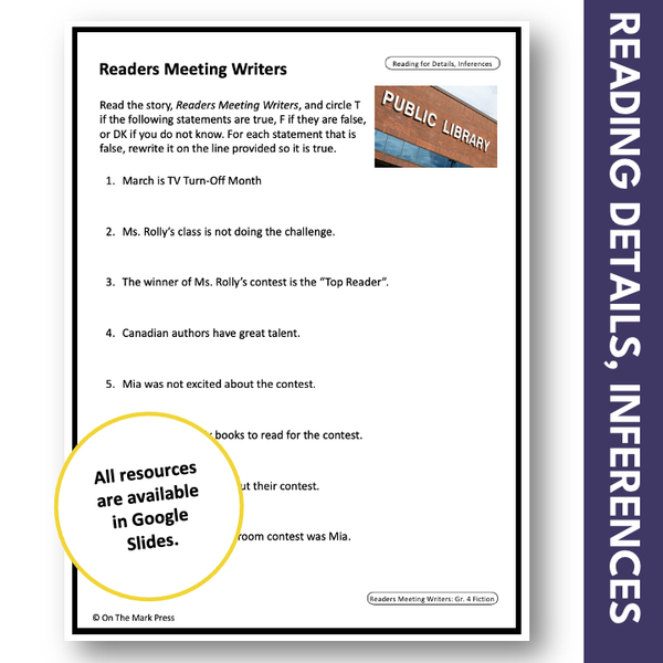 Readers Meeting Writers: No TV for a Month! Reading Google Slides Grad