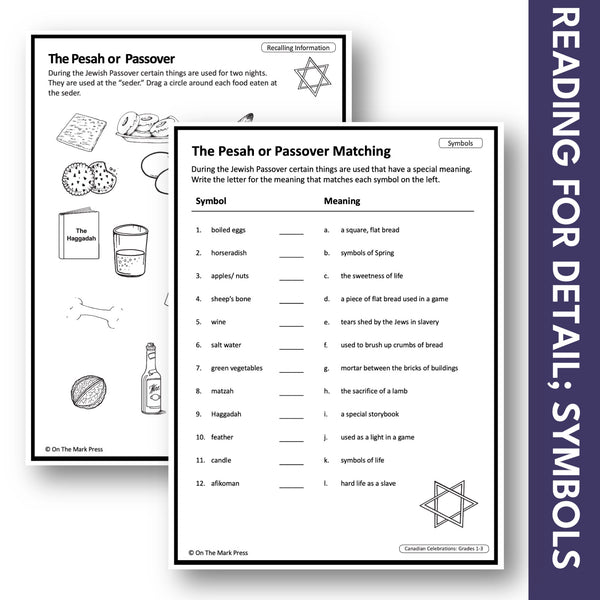 Passover Grades 1-3 Teacher Directed Lesson & Google Slides & Printabl