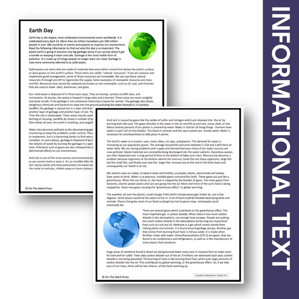 Earth Day Grades 4-6 Google Slides & Printables Lesson