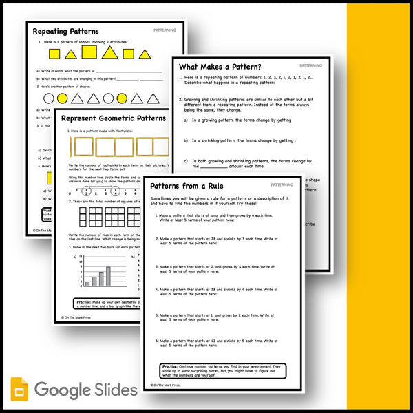 Canadian Patterning Grade 3 Google Slides & Printables